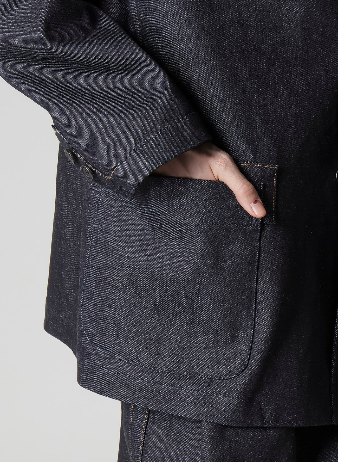 13oz DENIM JACKET WITH FRONT EDGE AND COLOR STITCH(S Indigo): Y's for men｜WILDSIDE YOHJI ...